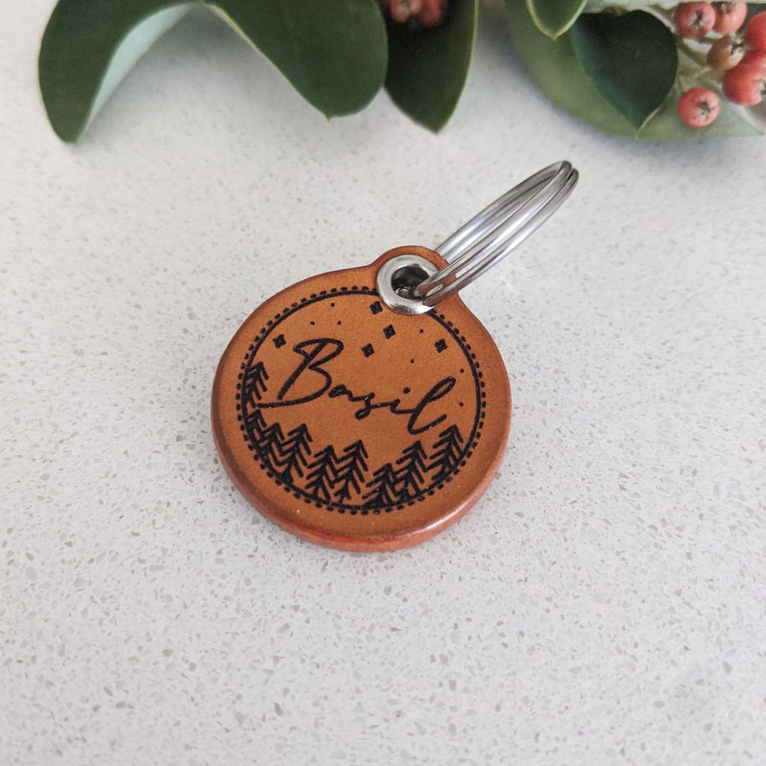 Custom Leather Dog Tags Handmade Engraved Stargazing Nature - Etsy
