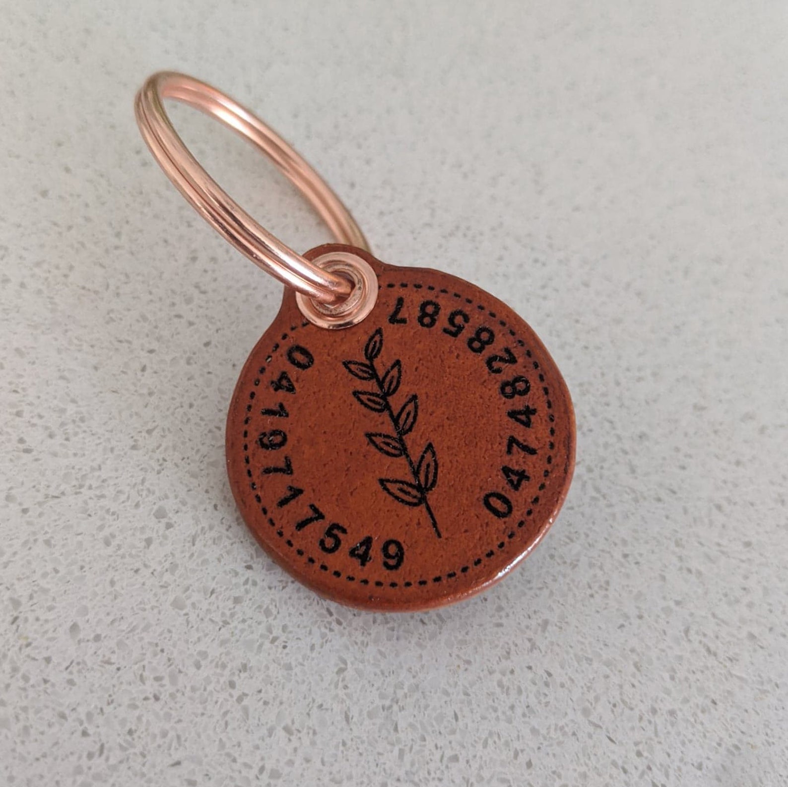 Custom Leather Dog Tags Handmade Engraved Olive Branch | Etsy