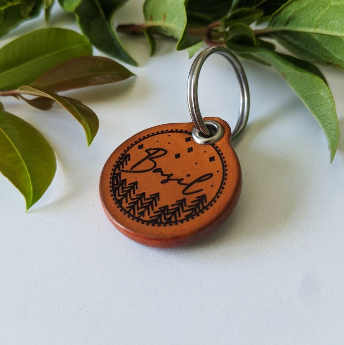 Custom Leather Dog Tags Handmade Engraved Stargazing Nature - Etsy