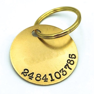 Custom Hand Stamped Dog Tags - Gold Handmade Engraved Typewriter Font ...