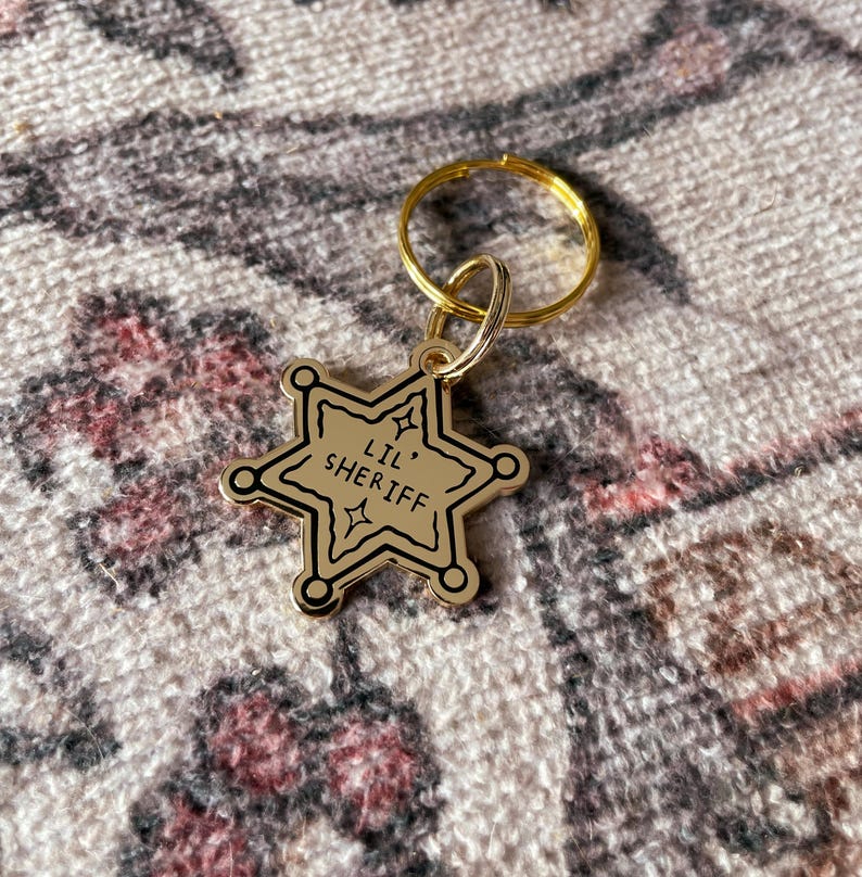 Lil' Sheriff Enamel Pet Tag: Engraved Dog Cat ID - Etsy Australia