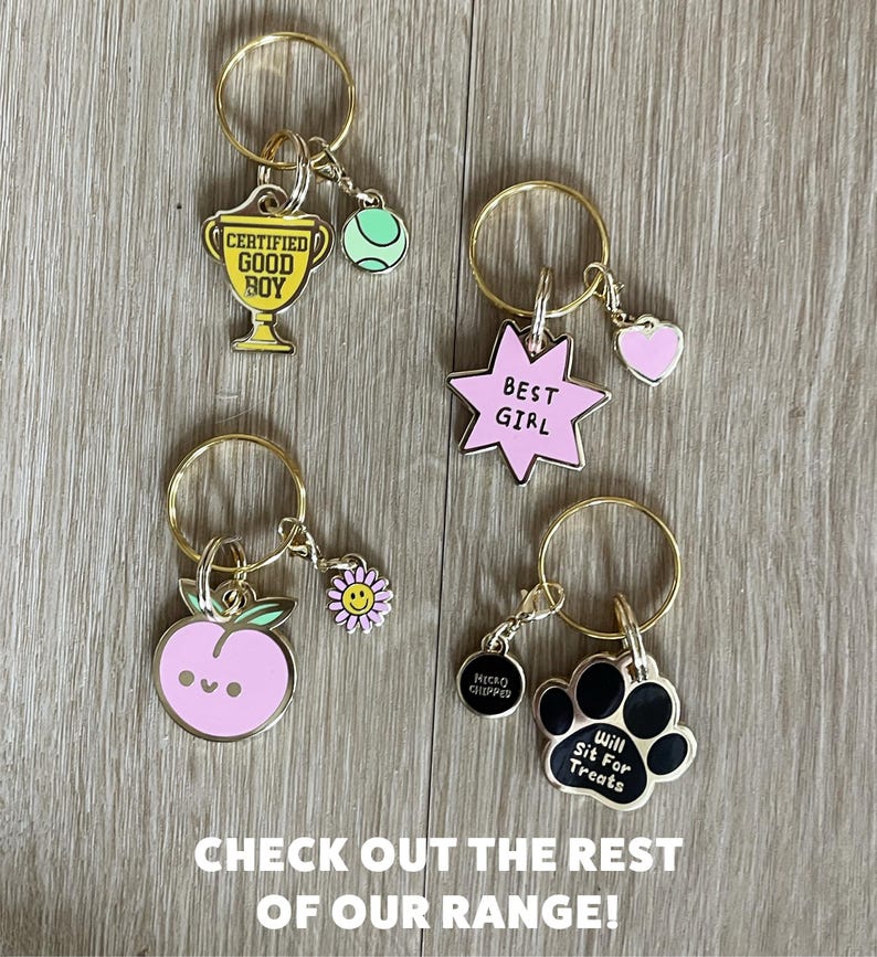 Personalized Enamel Pet ID Tag: Bow Tie Design, Engraved Dog Cat Tag - Etsy