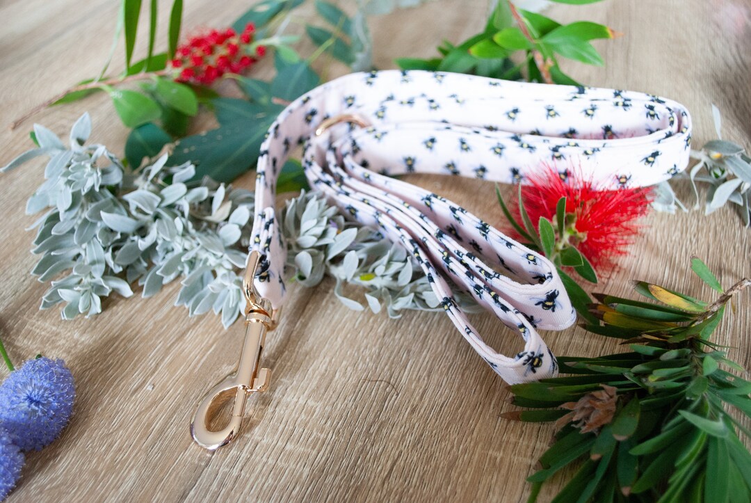 Bee Pattern Dog Leash: Yellow & Gold, Durable 5ft Lead - Etsy