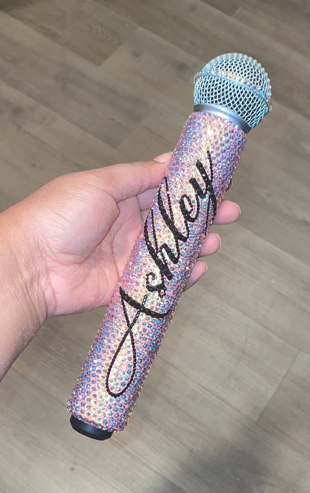 Full Bling Shure Microphone (wireless Mic Included) - Etsy
