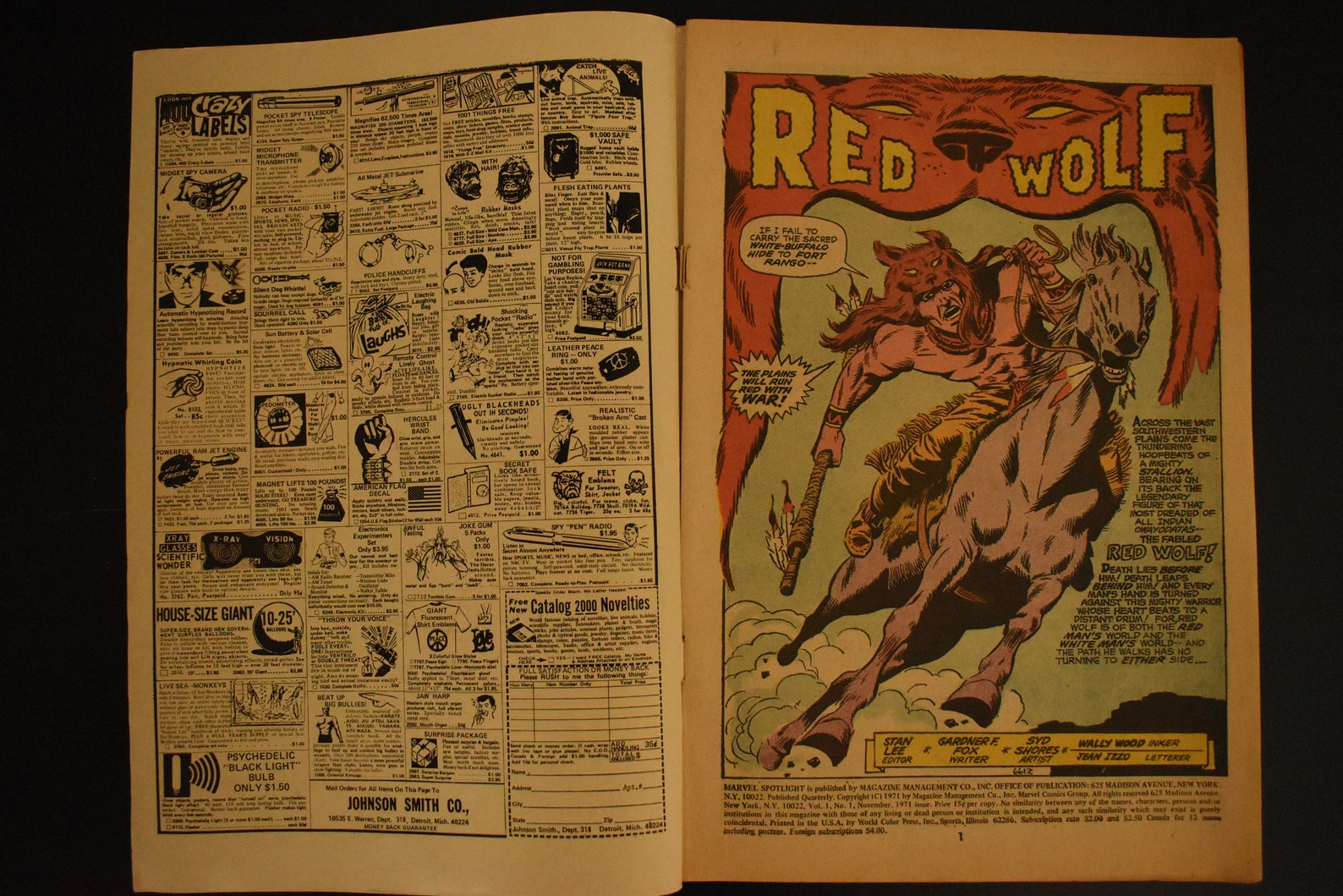 Vintage Marvel Comic Red Wolf Vol. 1 No. 1 1971 - Etsy
