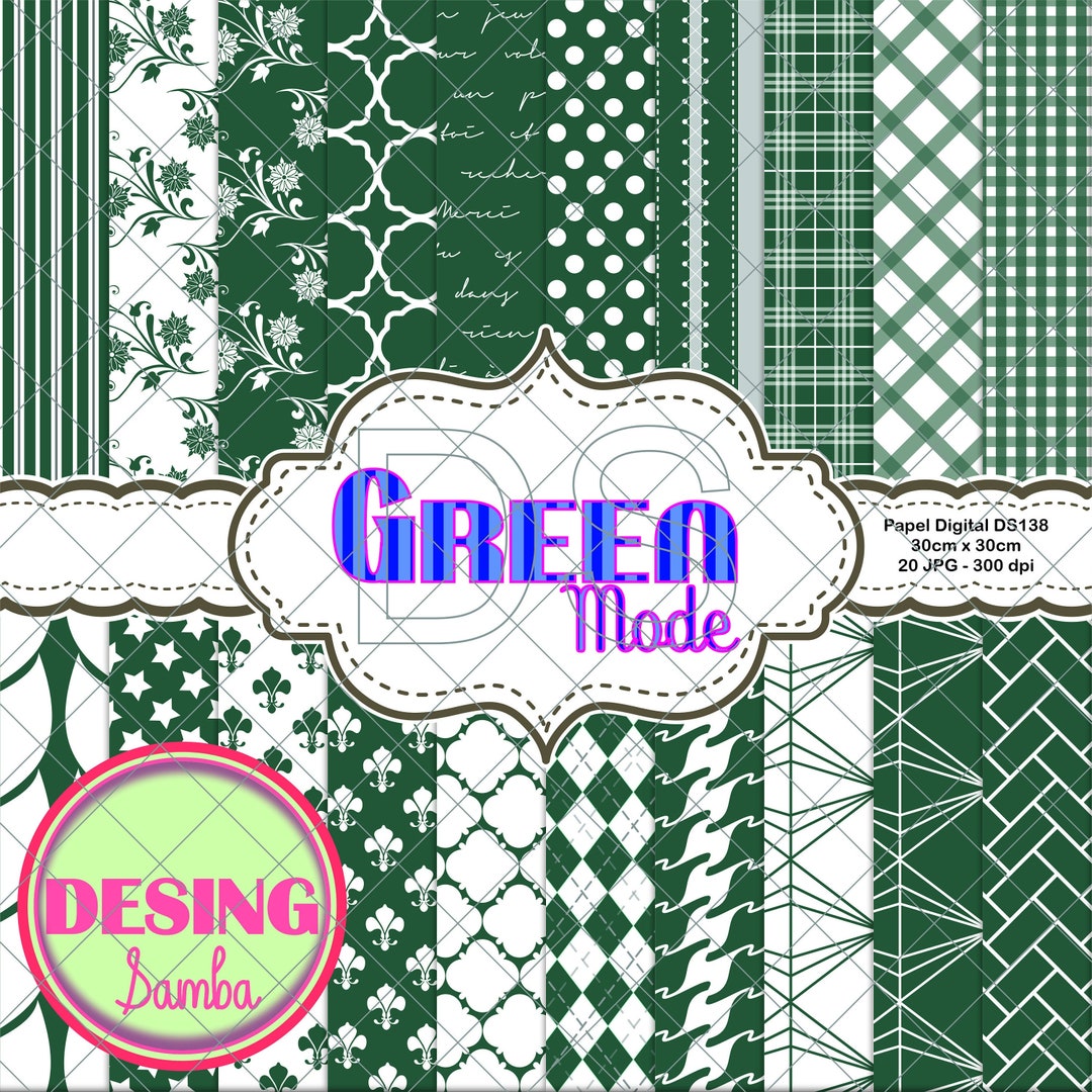 Scrapbooking Green Mode 20 Sheets Decorated With Varied Designs for ...