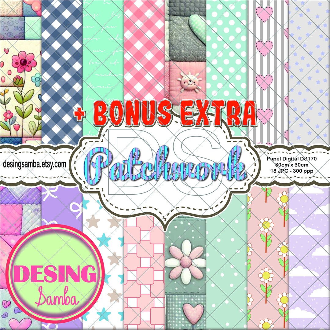 Scrapbooking Patchwork 16 Papeles Con Diseños Variados Para Fondos,tarjetería,art Journal,bullet ...