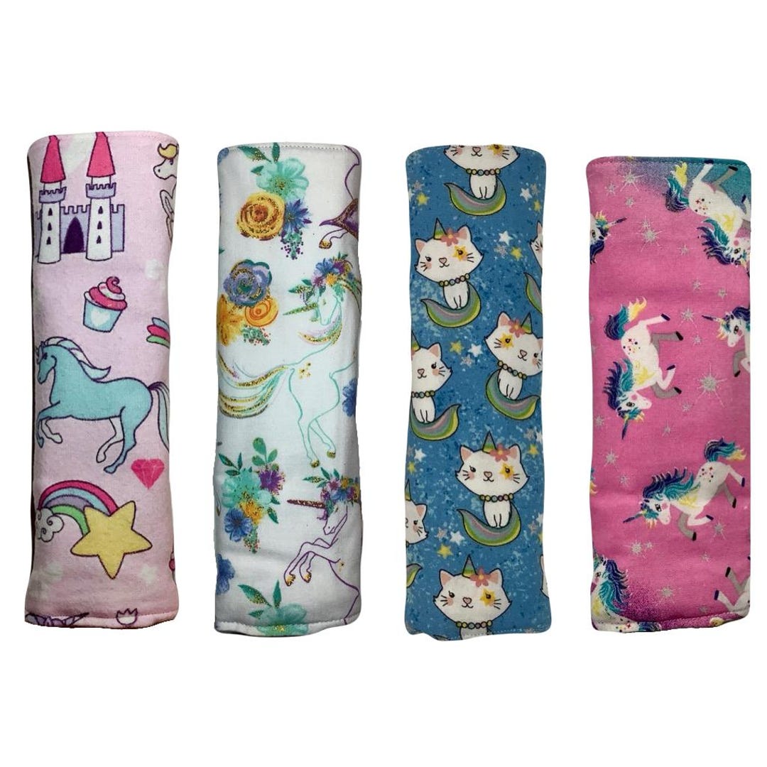 Unicorn Seatbelt Cover, Snap Car Seat Strap Pad, Pink Blue Purple ...