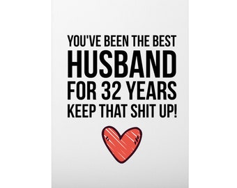 32nd Anniversary Card 32nd Anniversary Gift for Husband 32 - Etsy