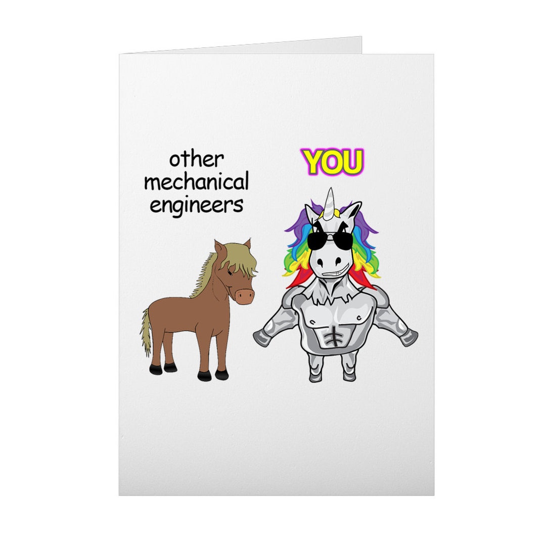 Mechanical Engineer Greeting Card, Mechanical Engineer Card, Engineer ...