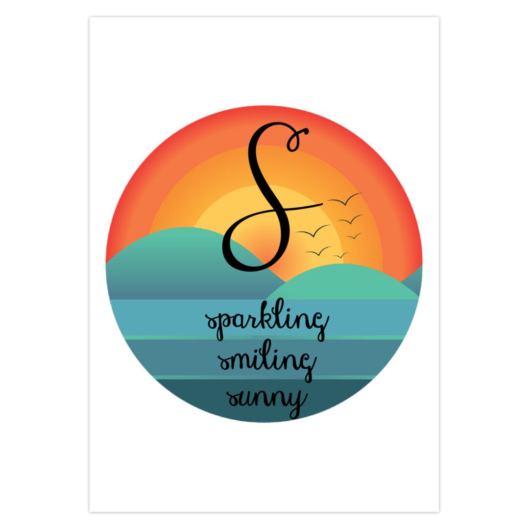 Letter S Card, Letter S Gift, Card With Letter S, Initial S Card ...