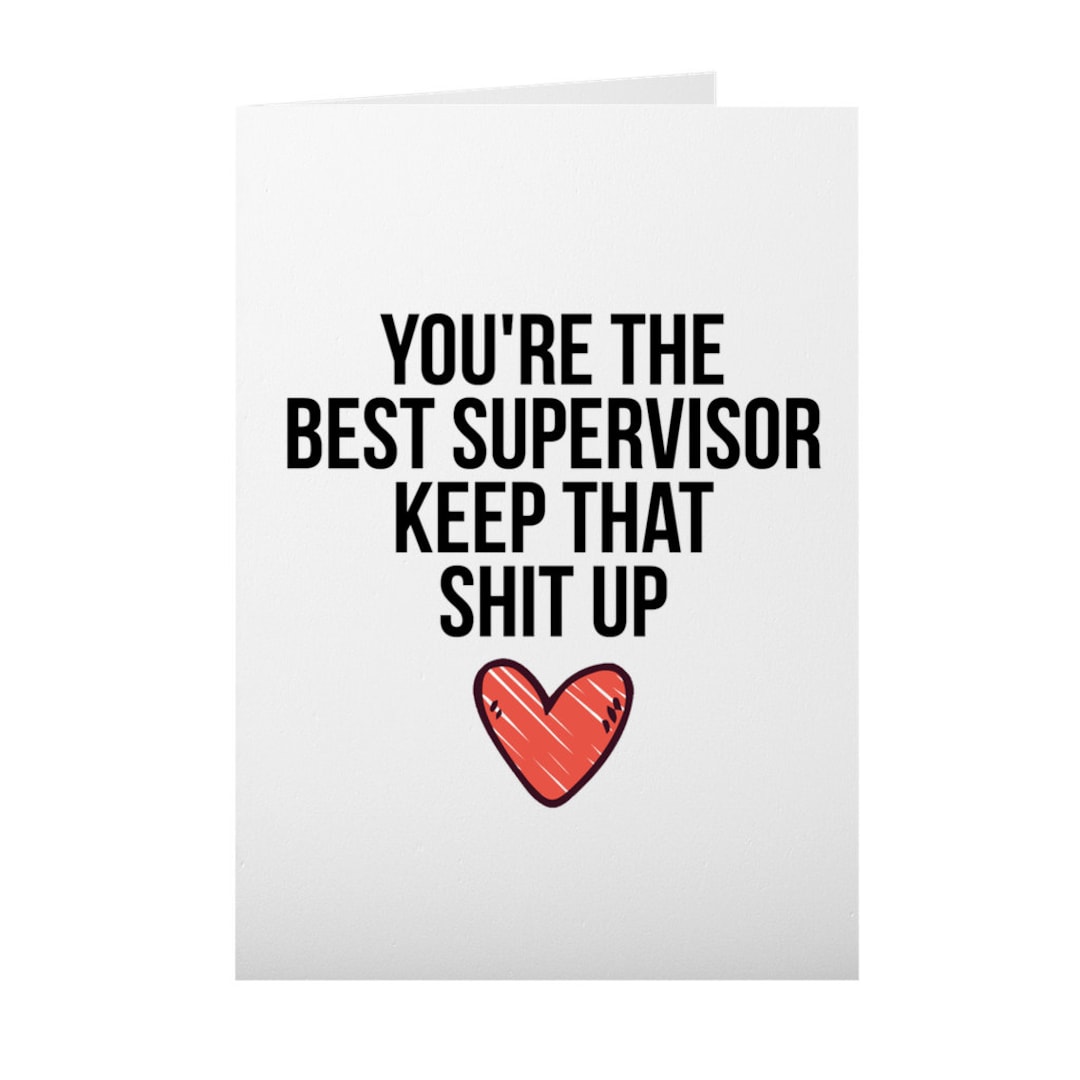 Supervisor Card, Supervisor Gift, Card for Supervisor, Funny Supervisor ...