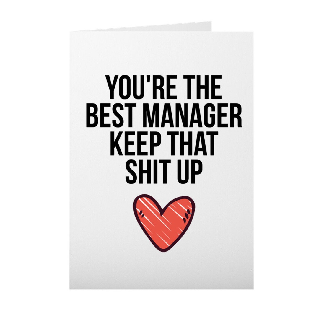 Manager Card, Manager Gift, Card for Manager, Funny Manager Gift ...