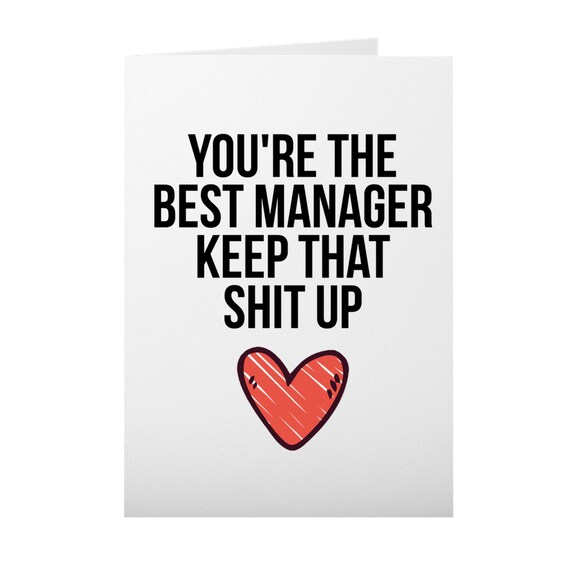 Manager Card Manager Gift Card for Manager Funny Manager - Etsy