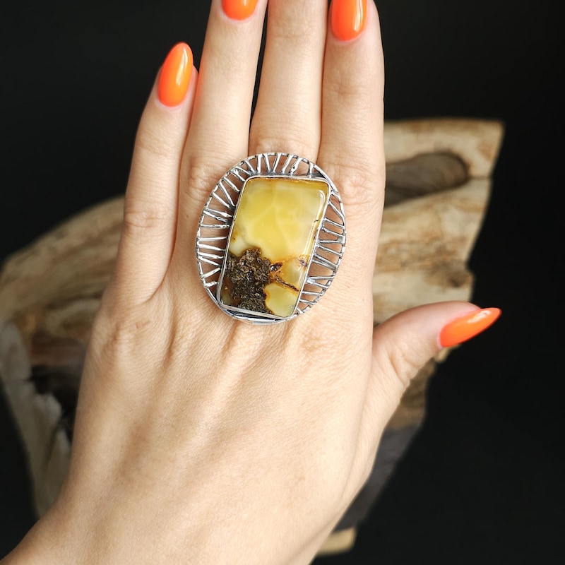 Amber Ring - Etsy