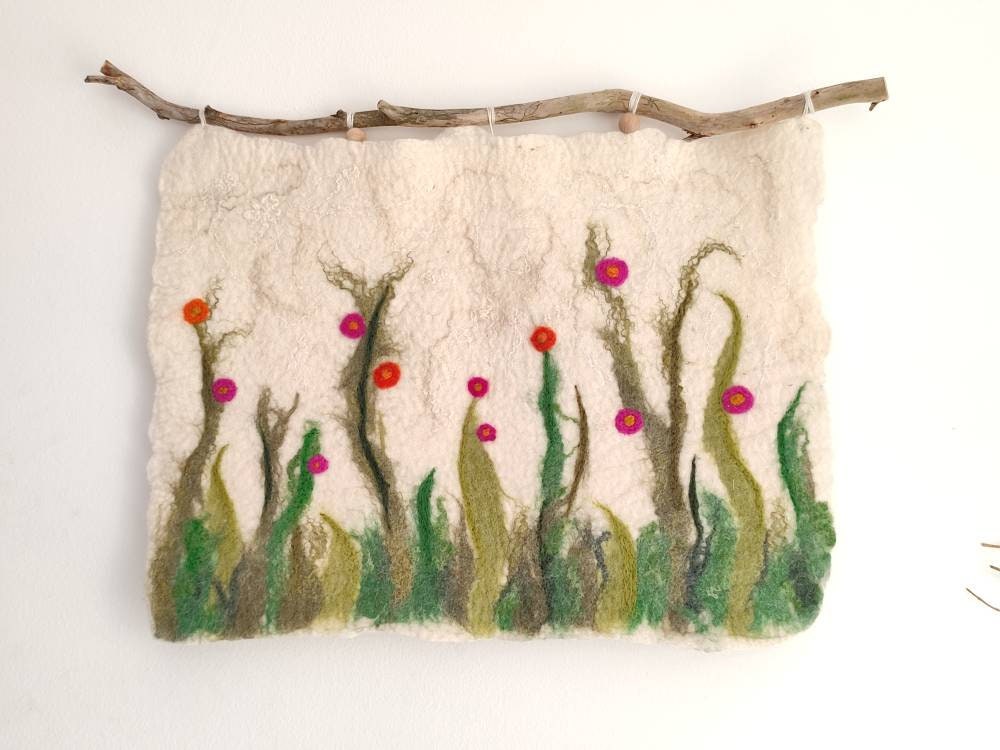 Wool Painting, Felted Wall Art, Felted Wall Decor, Textile Wall Hanging ...