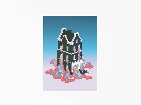 Tenement House Illustration FINE ART PRINTING A3 - Etsy