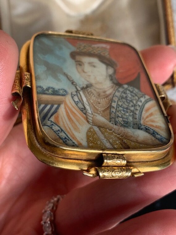 Antique Indian Minature Hand Painted Portrait in 15ct… - Gem