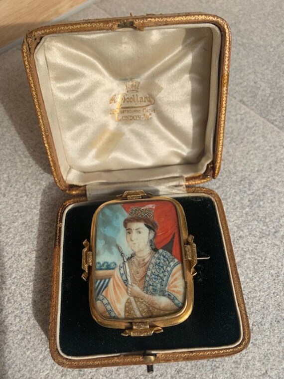 Antique Indian Minature Hand Painted Portrait in 15ct… - Gem