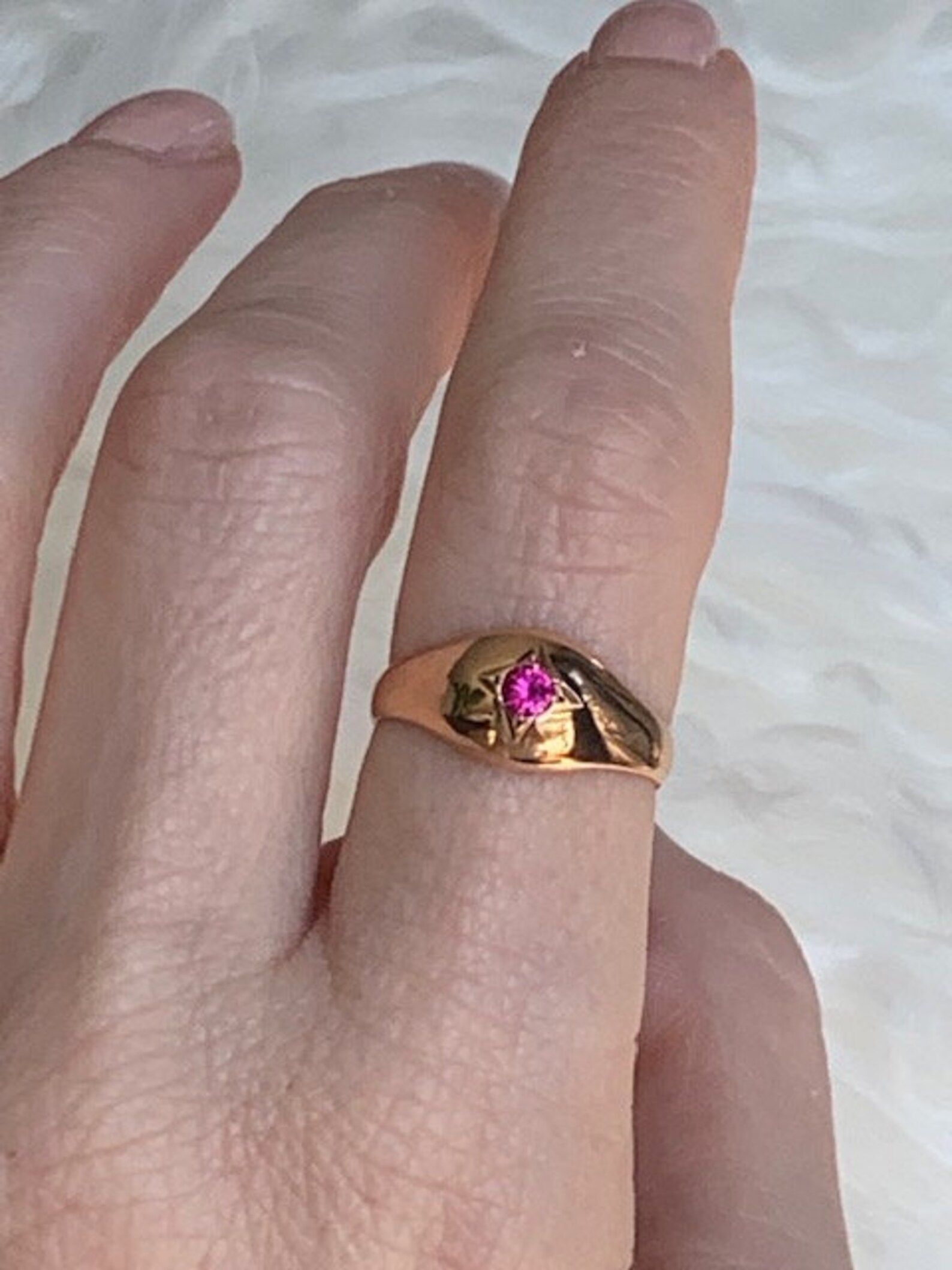 Antique Domed Verneuil Ruby Starburst Ring - Etsy