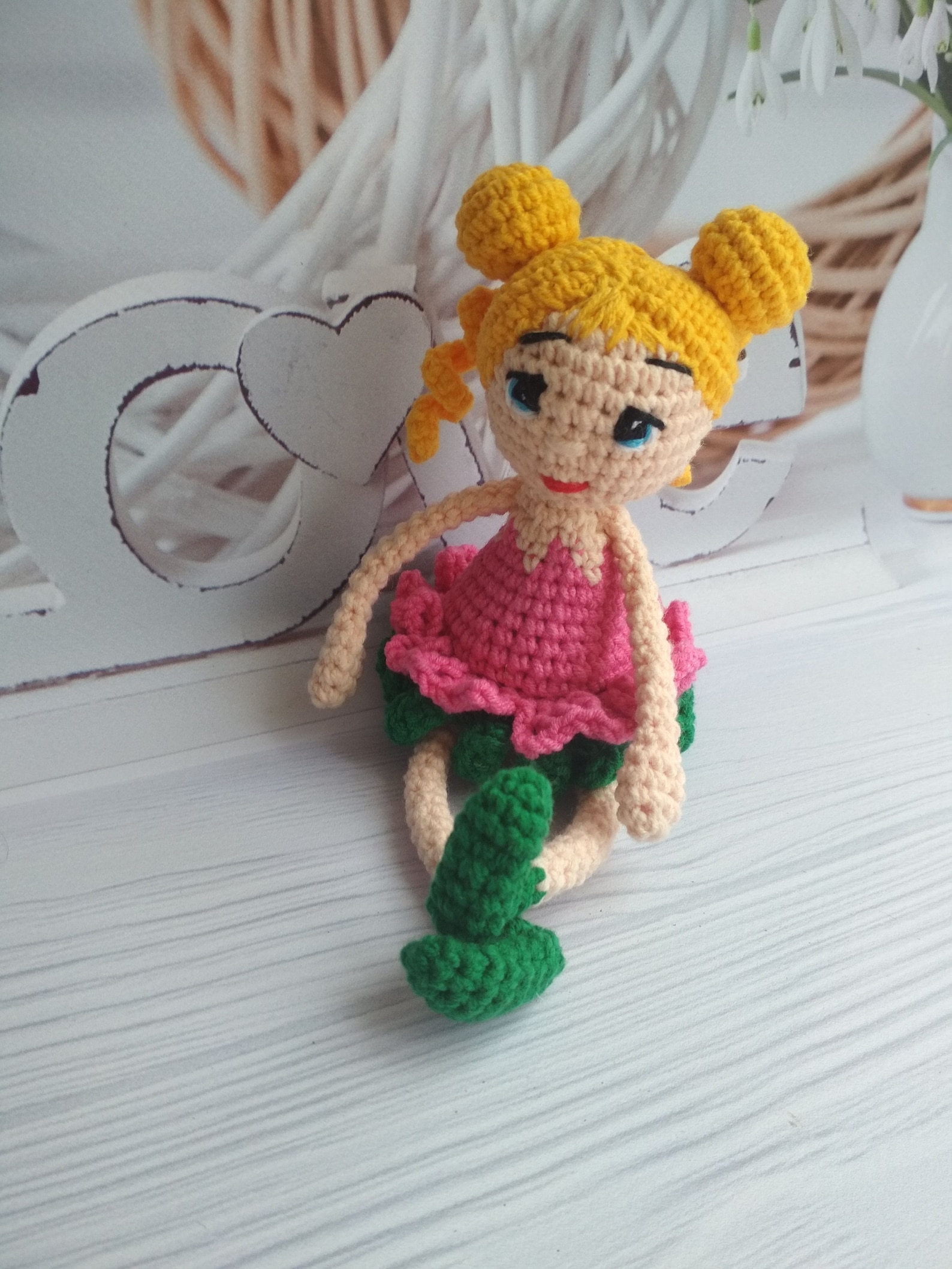 Crochet Pattern Spring Girl Crochet Doll Flower Pattern PDF. - Etsy