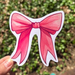 Bow Coquette Gift Vinyl Sticker Pack Decal Cute Watercolor Trendy Pink ...