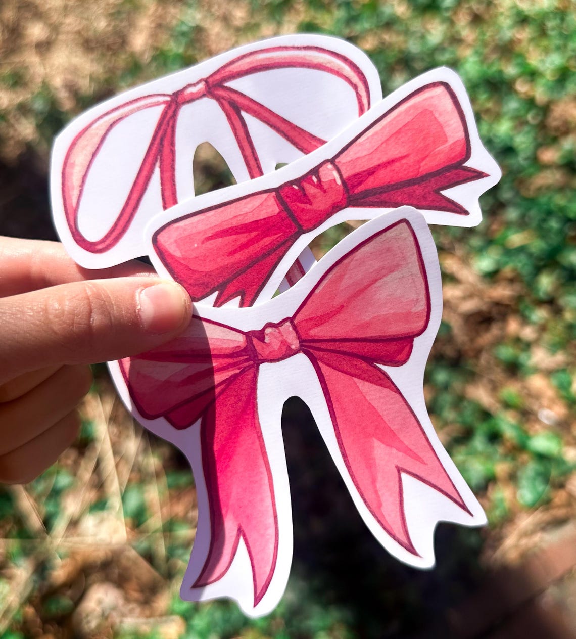 Bow Coquette Gift Vinyl Sticker Pack Decal Cute Watercolor Trendy Pink ...