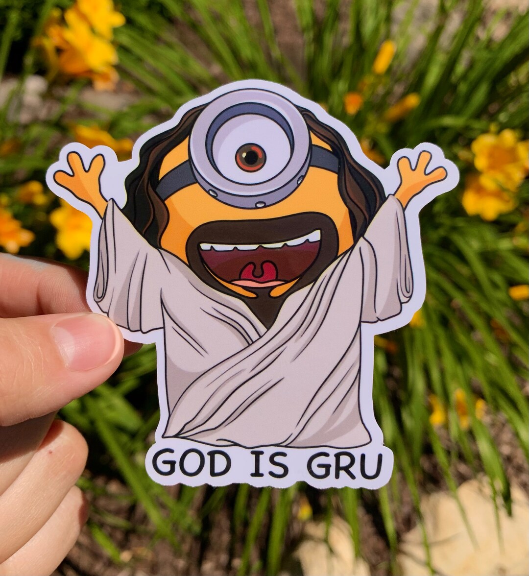Minion Movie Jesus Sticker Vinyl Despicable Me Gru God is - Etsy