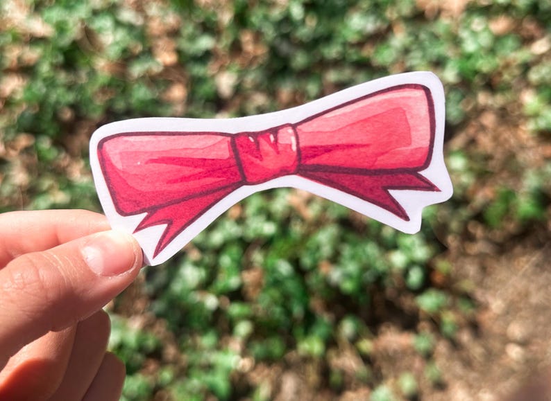 Bow Coquette Gift Vinyl Sticker Pack Decal Cute Watercolor Trendy Pink ...