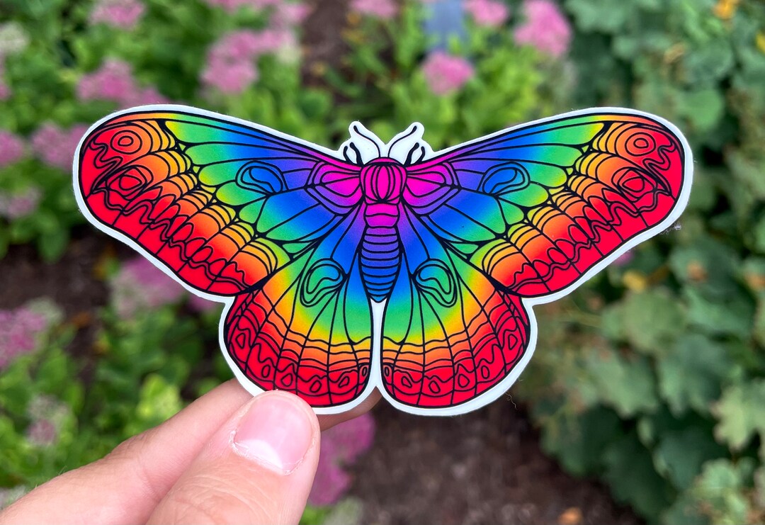LGBT Moth Sticker Rainbow Gay Sticker Pride Vinyl Decal - Etsy