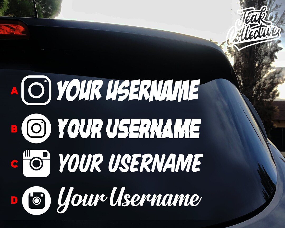 Custom Instagram Username Text Vinyl Decal Sticker Social - Etsy