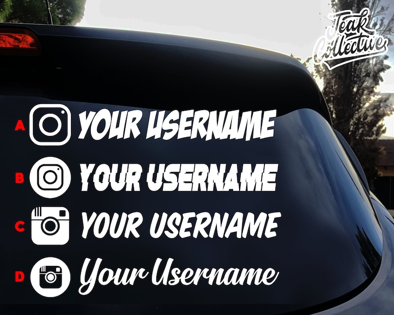 Custom Instagram Username Text Vinyl Decal Sticker Social | Etsy