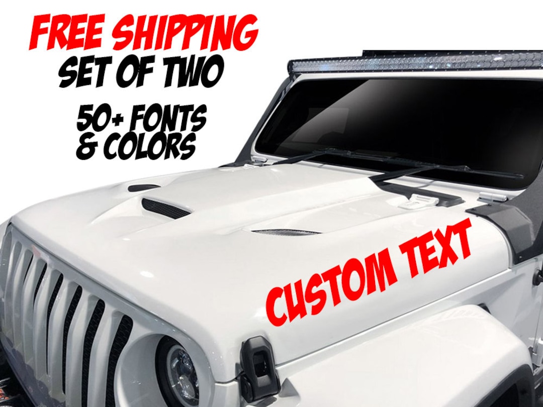 Set of 2 Custom Truck Hood Name Decal Stickers // Vehicle - Etsy