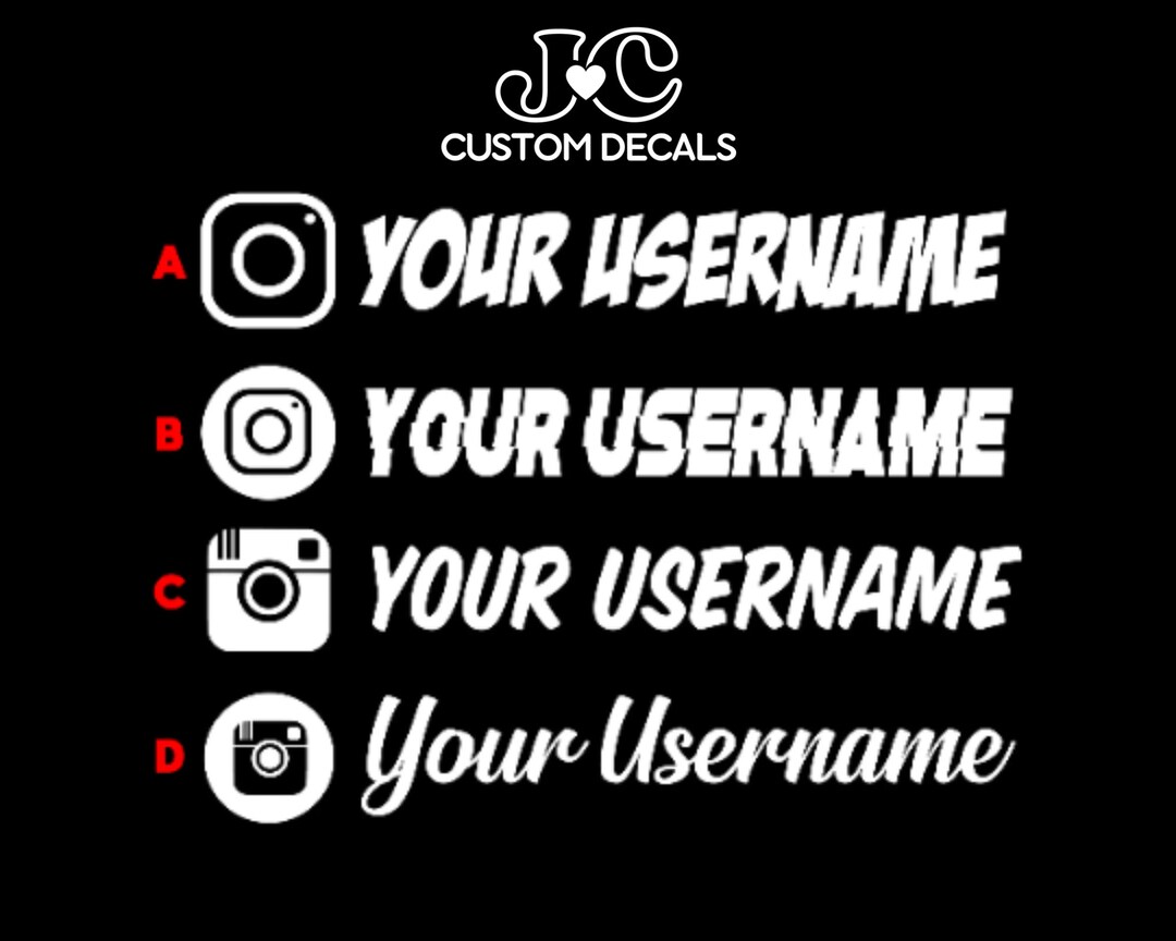 Custom Instagram Username Text Vinyl Decal Sticker Social Media // for ...