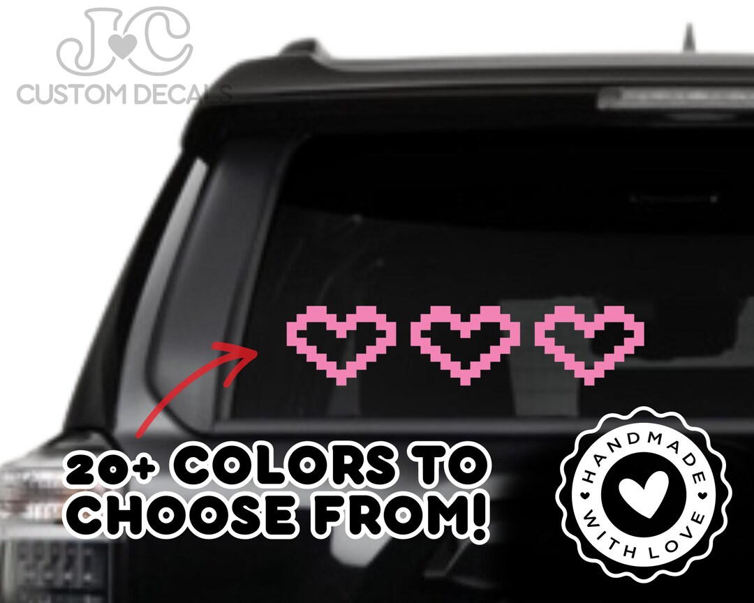Pixel Hearts - Kawaii, Uwu, Gamer, Stance, Tuner, Vinyl Decal Sticker ...