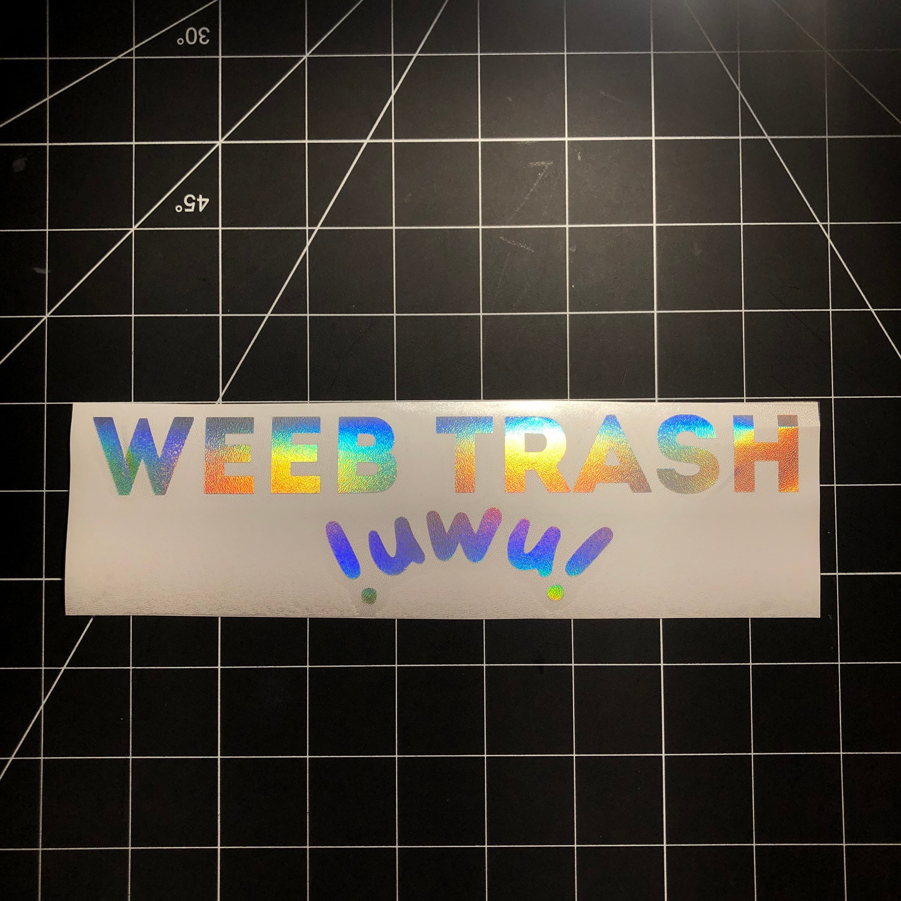HOLOGRAPHIC Weeb Trash Uwu Vinyl Decal Sticker for Car - Etsy