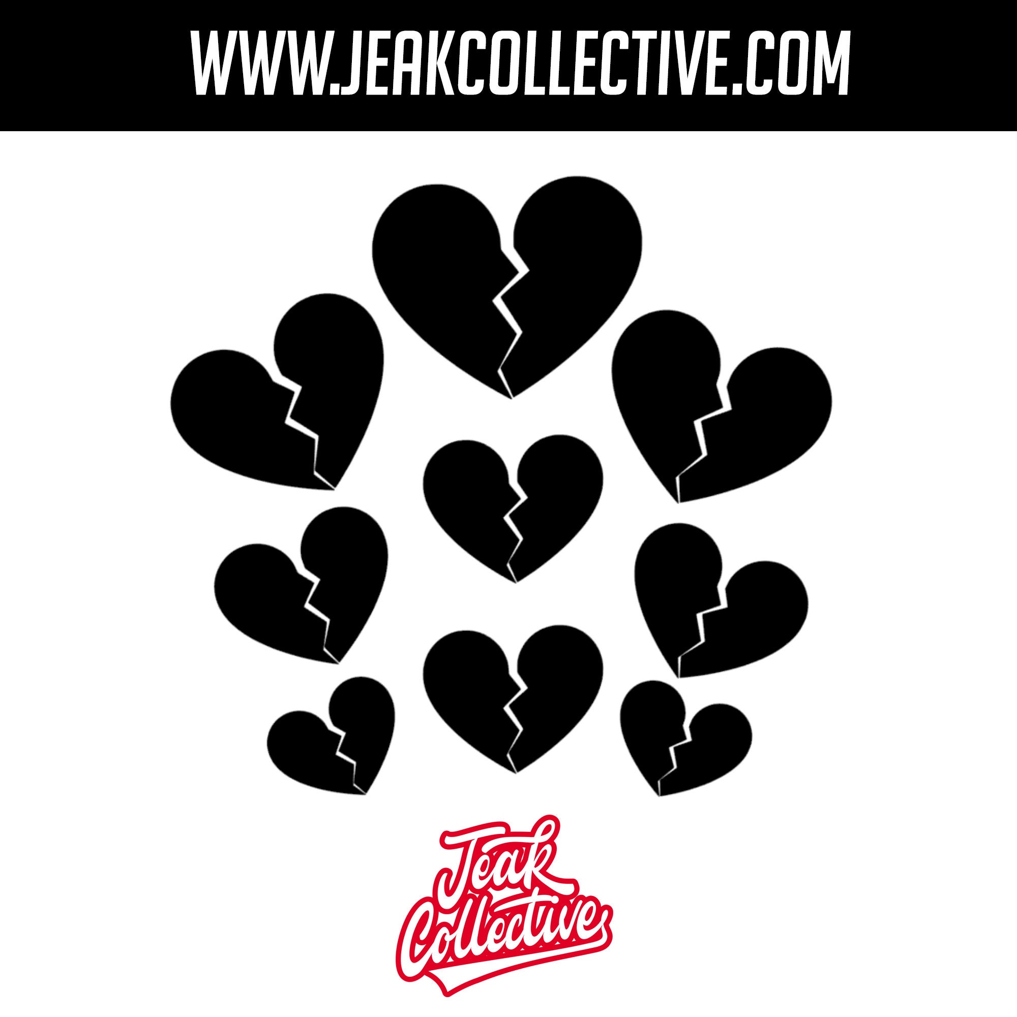 Broken Hearts Die Cut Vinyl Decal Sticker Kit // for Car Truck | Etsy