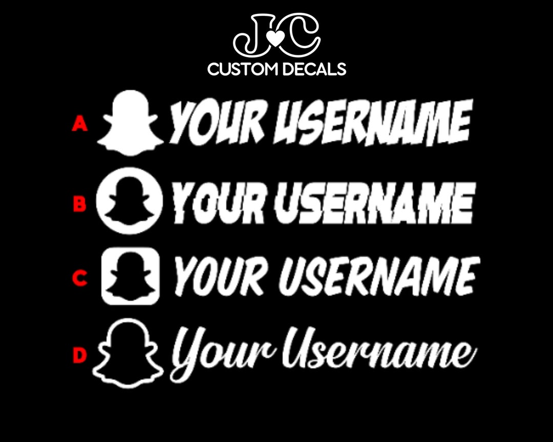 Custom Snapchat Username Text Vinyl Decal Sticker Personalized // for ...