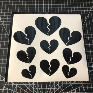 Broken Hearts Die Cut Vinyl Decal Sticker Kit // for Car Truck Window ...