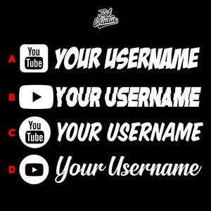 Custom Youtube Username Text Vinyl Decal Sticker Personalized | Etsy