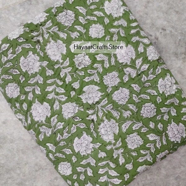 Green Block Print Fabric - Etsy