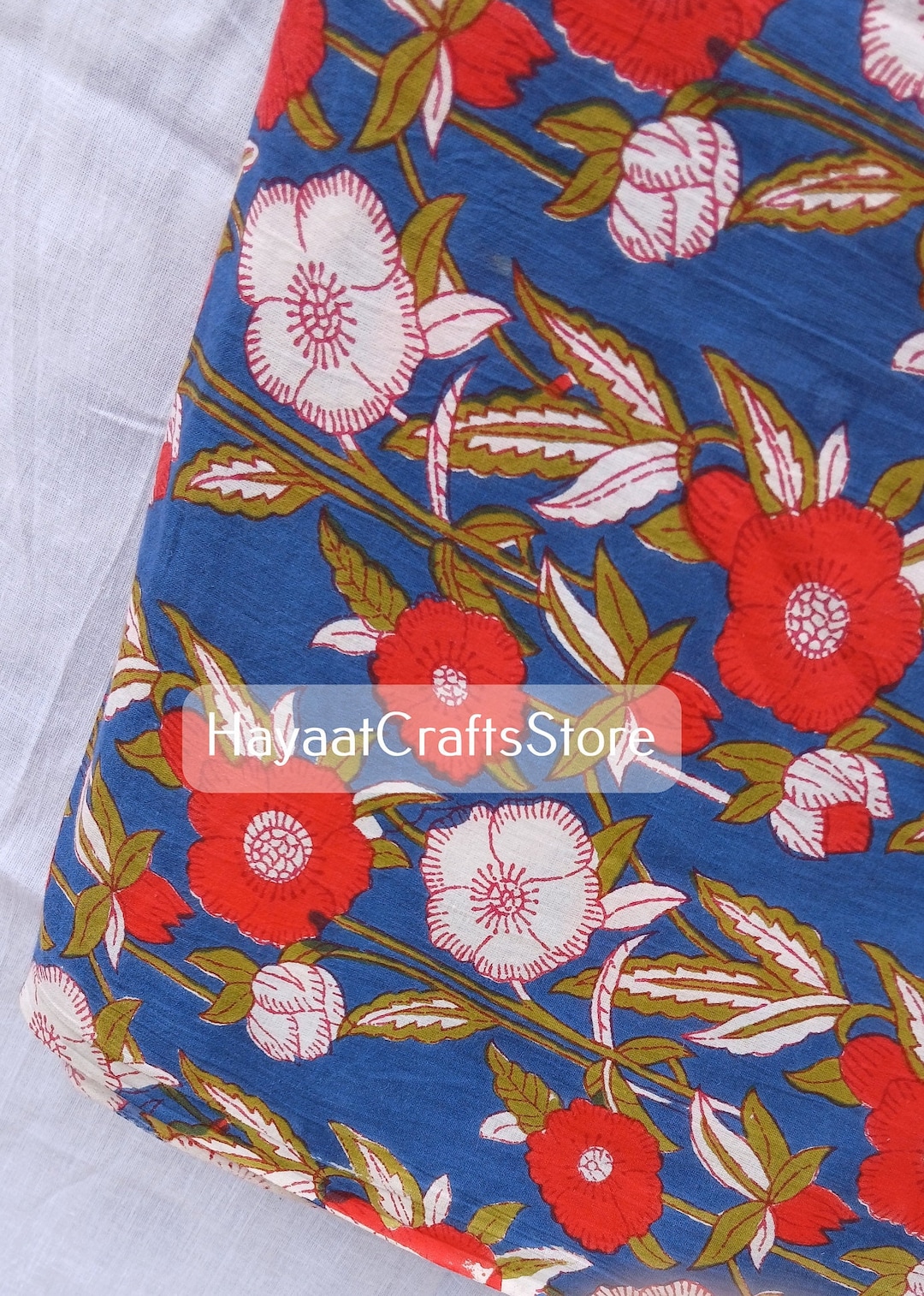 Indian Hand Block Print Cotton Fabric by the Yard, Print 100% Pure Hand ...