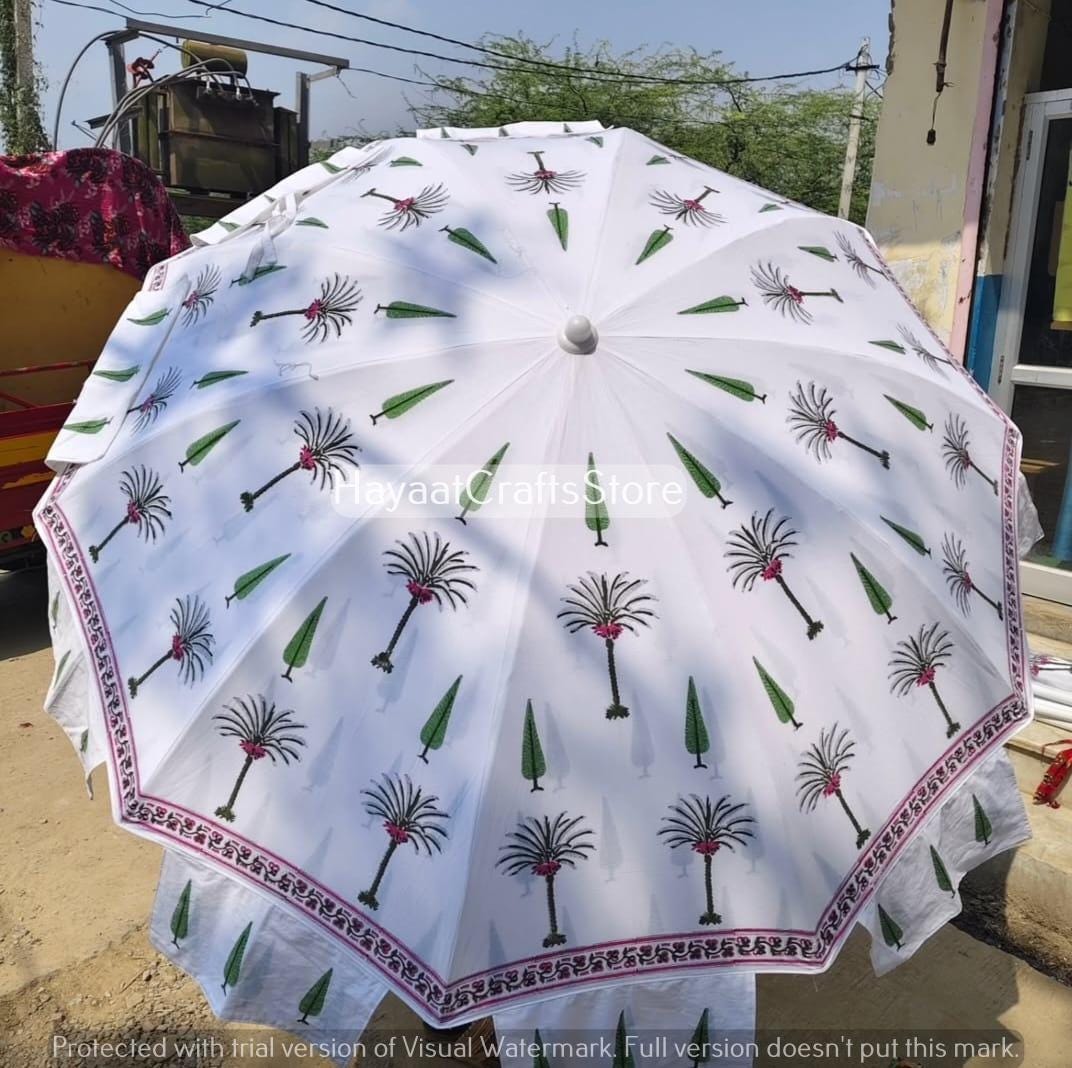 Beautiful Hand Block Printed Umbrella, Indian Handmade Large Big ...