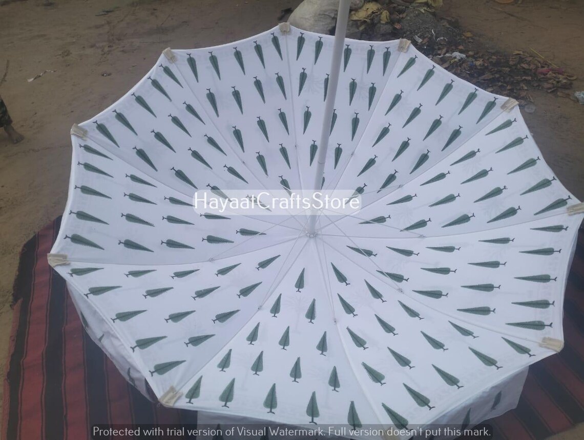 Beautiful Hand Block Printed Umbrella, Indian Handmade Large Big ...