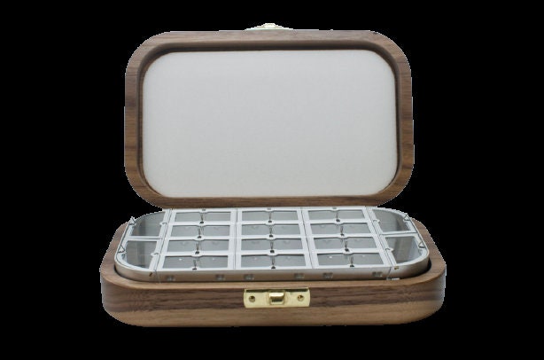 Richard Wheatley Wooden Fly Box: 16-compartment, Engraved Brass Plaque ...