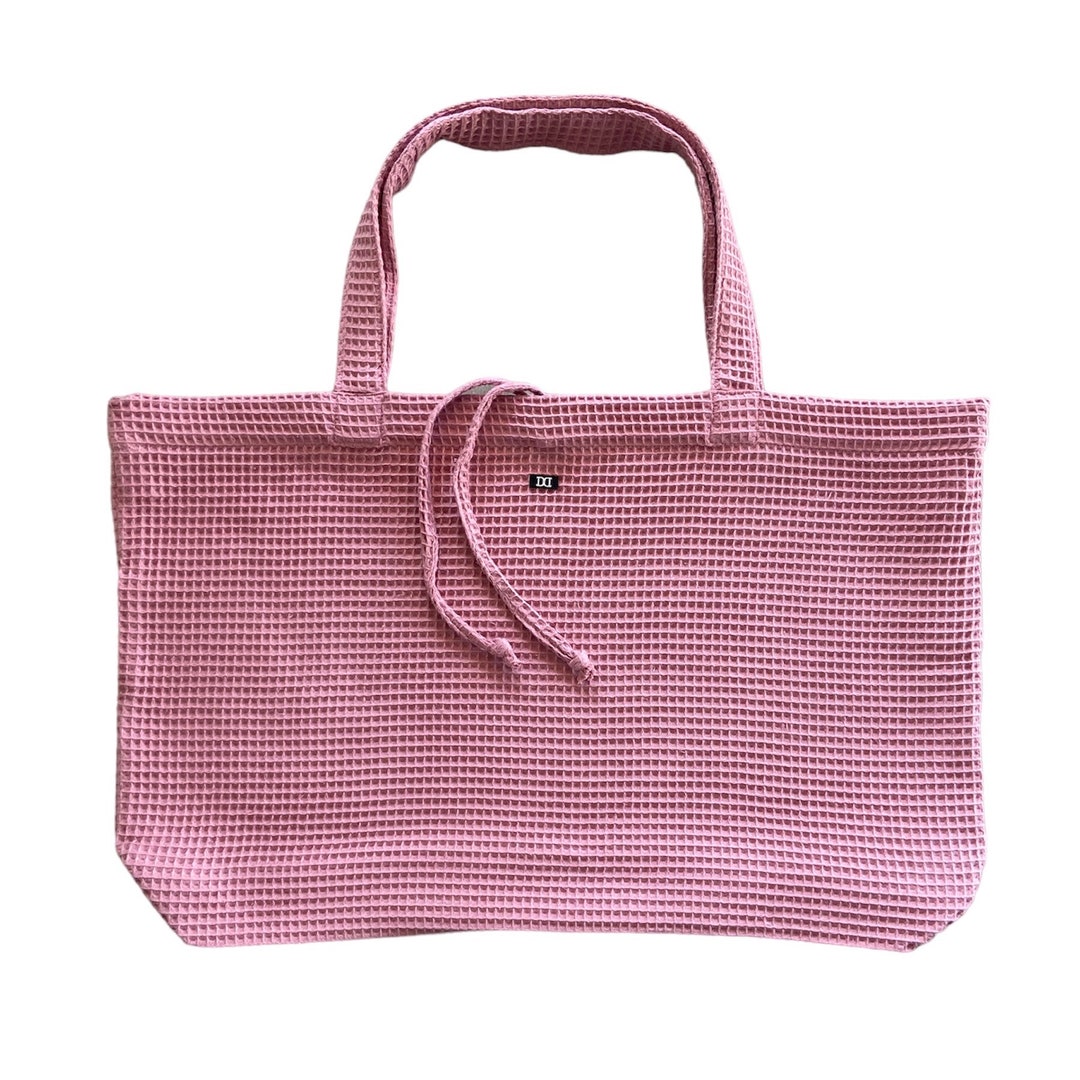 XXL Beach Bag Strandtasche Badetasche Shopper Waffelpiqué Light Berry ...
