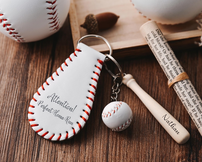 Personalized Baseball Keychain - Unique Handmade Gift - Custom Baseball ...