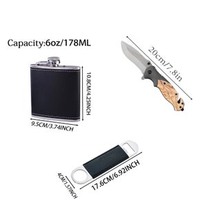 Personalized Leather Flask Set: Groomsmen Gift With Wood Knife & Opener ...
