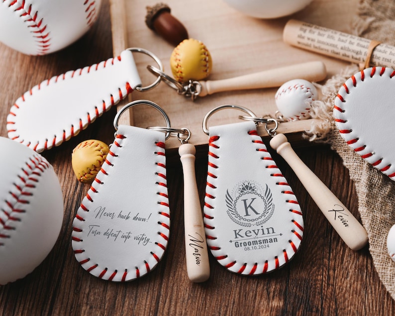 Personalized Baseball Keychain - Unique Handmade Gift - Custom Baseball ...