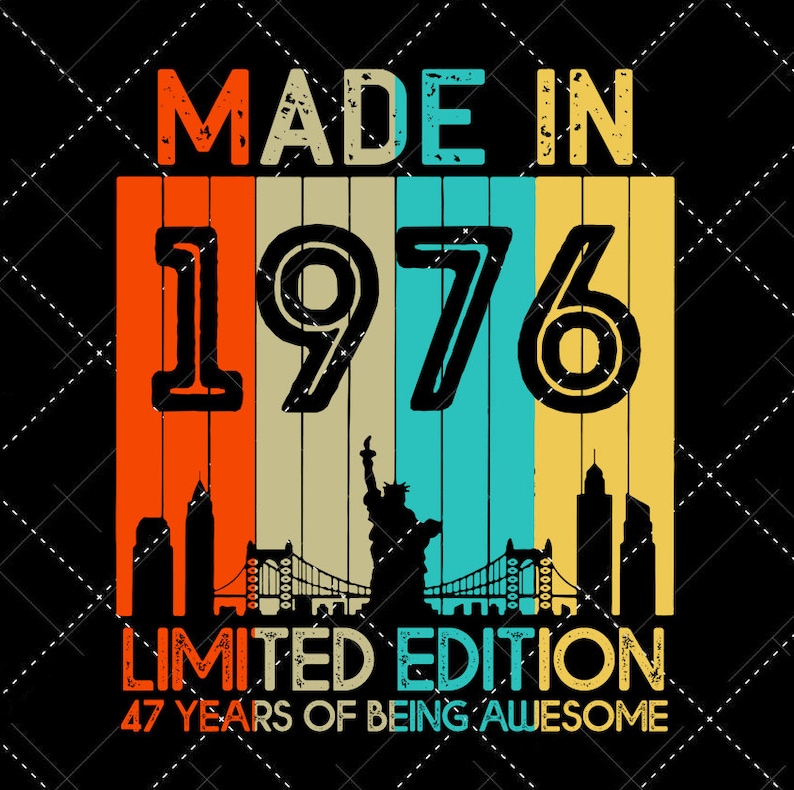 47 Years Old Birthday Vintage Made in 1976 Limited Svg - Etsy